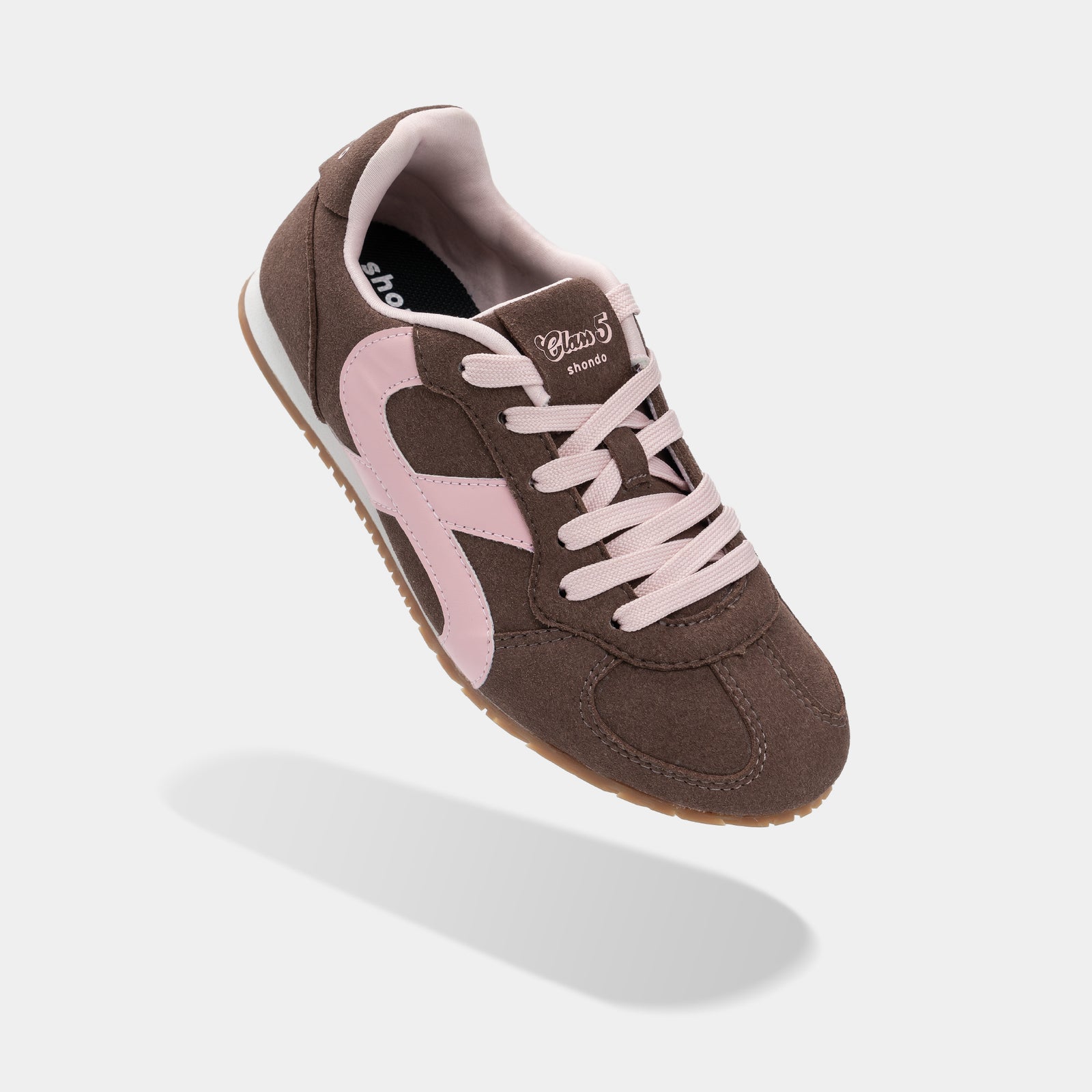 Giày Sneaker Shondo Class 5 Đế Thấp Nữ Nâu